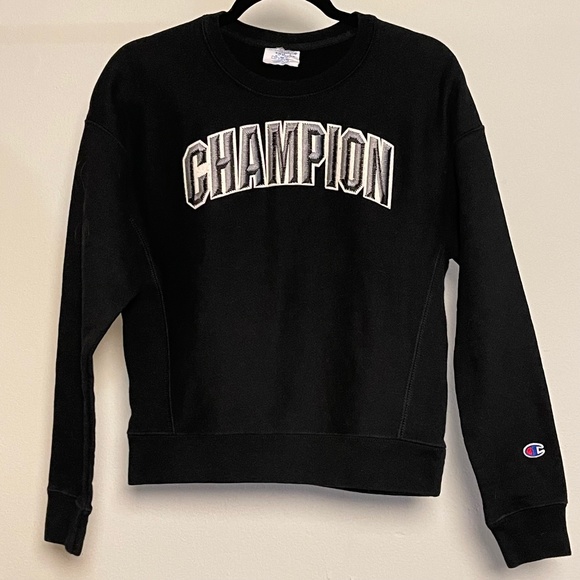 Champion | Sweaters | Vintage Champion Embroidered Patch Logo Sweater ...